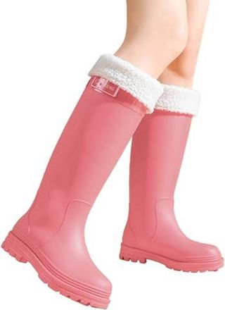 Generic Bottes dext&eacute;rieur en caoutchouc pour femme pluie imperm&eacute;ables antid&eacute;rapantes jardin Confortable Antid&eacute;rapant Chaussures Facile d&eacute;sinfecter Fourrure po