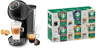 Nescafé Dolce Gusto NESCAFÉ Dolce Gusto Genio S Plus Machine à café automatique noire, Kit de démarrage avec 6 boîtes de capsules assorties STARBUCKS by NESCAFÉ Dolce Gus