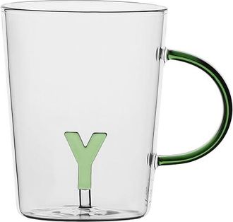 La Porcellana Bianca Tasse Buchstabe Y aus Borosilikatglas, Fassungsvermögen 400 cc, Kollektion Allalettera