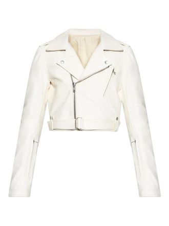 Rick Owens veste ceintur&eacute;e &agrave; fermeture zipp&eacute;e asym&eacute;trique - Blanc