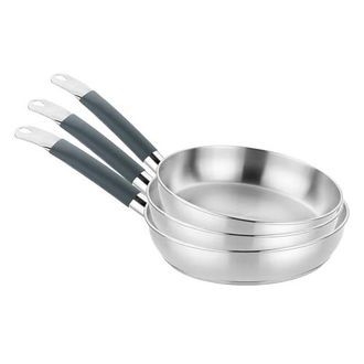 Bra Master Set mit 20-, 24- und 28-cm, Edelstahl, ohne Antihaftbeschichtung, PFOA-frei, Full Induction, f&uuml;r alle Herdarten geeignet, silikonbeschichteter 