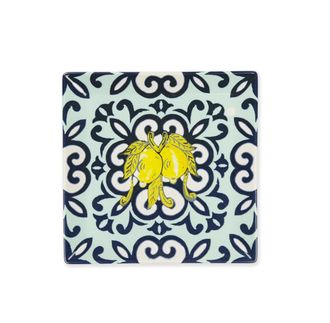 Excelsa Amalfi Set mit 6 Keramiktellern mit dekorativem mediterranem Muster, 18 x 18 cm