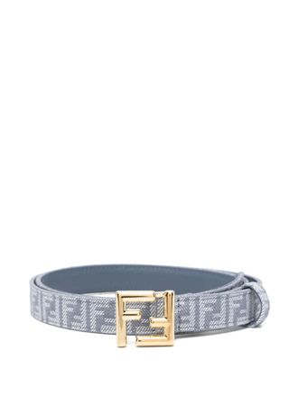 Fendi ceinture &agrave; motif FF en jacquard - Bleu