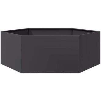 vidaXL Jardini&egrave;re noir hexagone 138x120x45 cm acier - Vidaxl