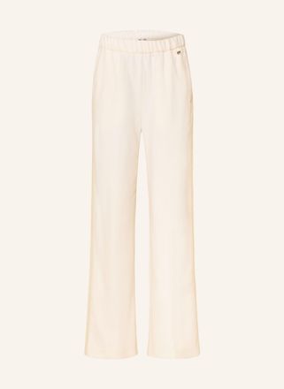 Herno Herno Marlenehose Aus Flanell Mit Galonstreifen weiss