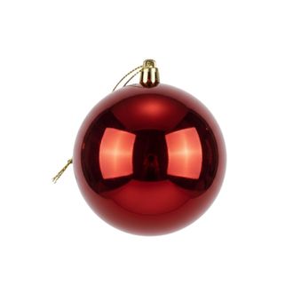 Shatchi 20 cm gro&szlig;e, dunkelrote Weihnachtskugel, PVC, bruchsicher, gl&auml;nzende Oberfl&auml;che, festliche Weihnachtsbaum-H&auml;ngedekoration, rundes Ornament f&uuml;r Urlaub,