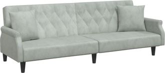 vidaXL Schlafsofa mit Armlehnen Hellgrau Samt Vidaxl