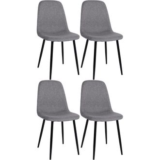 Clp Ensemble de 4 chaises de salle &agrave; manger napier gris, tissu