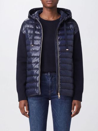 Herno Kurze Daunenjacke aus ultraleichtem Nylon mit Kapuze und Baumwollstrickdetails
