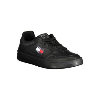 Tommy Hilfiger Leather-Blend Low-Top Sneaker - Black