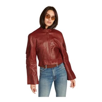 Petar Petrov Bordeaux Lederjacke - - Jackets - Damen - Rot - XS