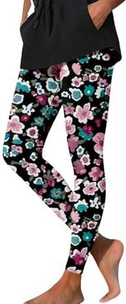 Generic Legging dentra&icirc;nement pour femme - Taille haute - 4 voies - Pantalon de course et de yoga - 3/4 - Noir, bleu, 3XL