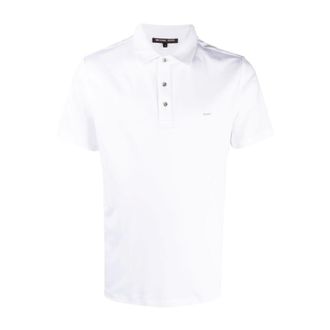 Michael Kors Homme, Tops, Blanc, Taille: XL Polo Blanc avec Logo Brod&eacute;