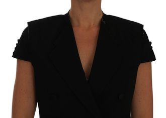 Dolce & Gabbana Womens Black Short Croped Blazer Jacket Virgin Wool