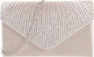 IFUNDOM TEHAUX Pochette de Soir&eacute;e pour Femmes en Polyester avec Pierres Scintillantes Paquet Enveloppe Couleur Abricot Paquet Mariage &Eacute;l&eacute;gant pour F&ecirc;te et Ban