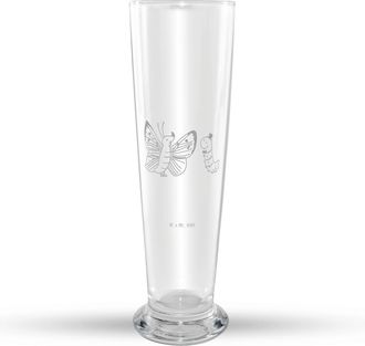 Mr. & Mrs. Panda Weizenglas Raupe Schmetterling - Geschenk, Weizenbierglas, Gute Laune, Kokon, Weizen Glas, Weizenbier Glas, Aufwachsen, lustige