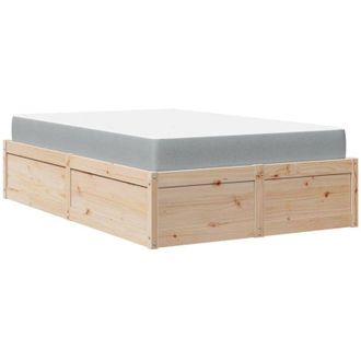 vidaXL Bett mit Matratze 120x190 cm Massivholz Kiefer Vidaxl