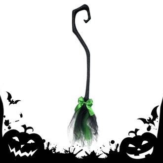 Generic Halween Witches Broom - 37 aus dekorativem Hexenbesen mit Band, tragbares leichtes Design für spektrale Atmosphäre | Prop für die eigene Tür von Stell
