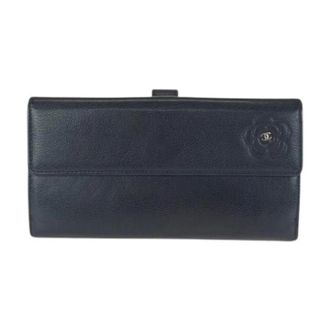 Chanel Pre-owned Camellia Leder Langb&ouml;rse - - Pre-owned - Damen - Schwarzk - ONE SIZE