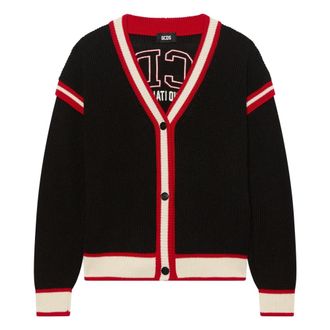 GCDS College Cardigan - - Knitwear - Damen - Schwarzk - L