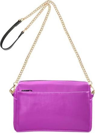 HMZXZ The Texture Purple Sac à bandoulière pour femme en cuir Petit sac à main bandoulière Violet