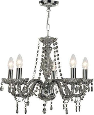 Searchlight Searchlight - Marie Therese Luminaire suspendu à 5 lumières en verre gris fumé