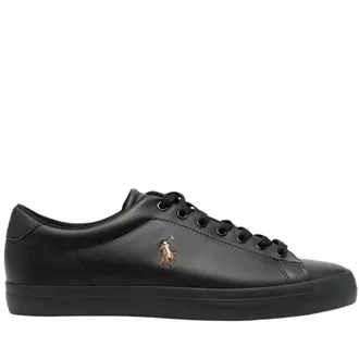 Polo Ralph Lauren Homme, Chaussures, Noir, Taille: 45 EU Baskets en cuir Longwood