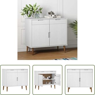 vidaXL vidaXL Kieferholz - Sideboard MOLDE Wei&szlig; 90x40x80 cm Massivholz Kiefer