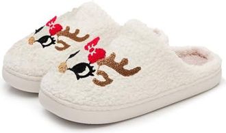 Generic Pantoufles de Noël légères en mousse à mémoire de forme pour homme et femme, chaussons dintérieur et dextérieur pour chambre à coucher, cadeaux de Noë