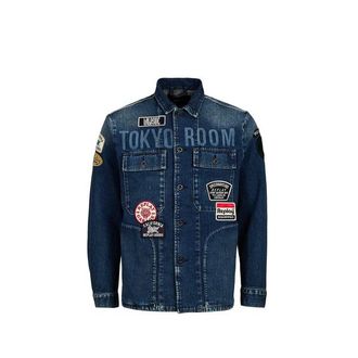 Replay Veste jean &agrave; empi&egrave;cements en coton m&eacute;lang&eacute;