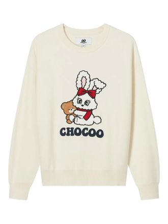 Chocoolate sweat à logo Teddy Bear brodé - Blanc