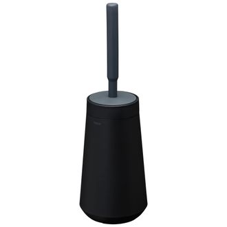 Tiger Tess Toilettenbürstenhalter mit flexibler Swoop WC-Bürste, WC-Bürstengarnitur freistehend oder zur Wandmontage (Kleben oder Schrauben), Farbe: Schwarz