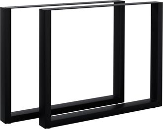 Clp Tischbeine Metall schwarz 2er Set Ilkan, Tischkufen Set f&uuml;r DIY-Esstisch, Tischgestell pulverbeschichtet bis 400 kg belastbar, Farbe:schwarz, Gr&ouml;&szlig;e:90