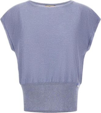 Herno Femme, Pulls, Bleu, Taille: 40 FR Pull en Viscose &agrave; Sequins Brillants