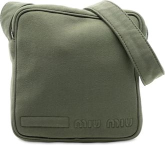 Miu Miu Hobo Bags - Jersey Logo Crossbody - Gr. unisize - in Gr&uuml;n - f&uuml;r Damen