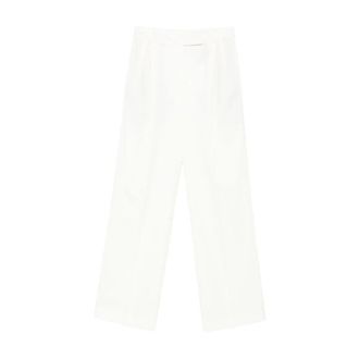 R&oacute;he Wei&szlig;e Wollmischung Plissierte Hose - - Trousers - Damen - Wei&szlig; - M