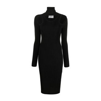 Coperni Schwarzes Strickkleid mit Cut-Out-Stil - - Dresses - Damen - Schwarzk - M