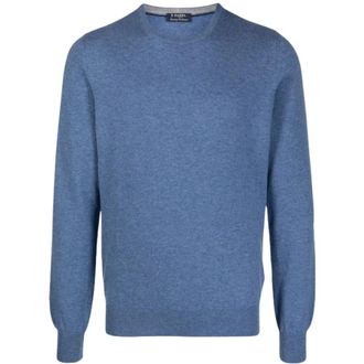 Barba Maglione Girocollo - - Knitwear - Herren - Blau - M