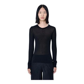 Rick Owens Femme, Tops, Noir, Taille: 42 FR Haut &agrave; Manches Longues &agrave; Capuche