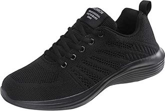 Generico Femmes Sneakers Noir Confortable Léger Mode Chaussures de Course Sport Femme Outdoor Jogging Running Chaussures en Maille Respirant Chaussures de Gymn
