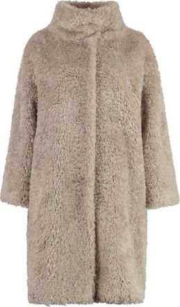 Herno Kunstpelz Stehkragen Mantel - - Coats - Damen - Beige - L
