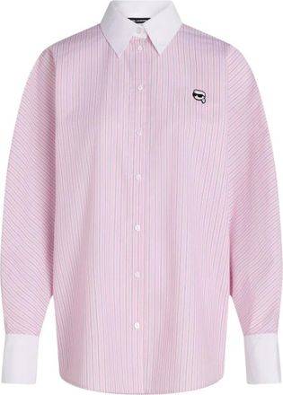 Karl Lagerfeld Hemdkragen Ikon Streifenhemd - - Blouses & Shirts - Damen - Rosa - M