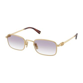 Miu Miu Quadratische Sonnenbrille Goldgestell Transparente Gl&auml;ser - - Accessories - Damen - Gelb - 52 MM