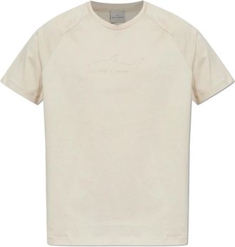 Paul & Shark Homme, Tops, Beige, Taille: XL T-Shirt avec Logo