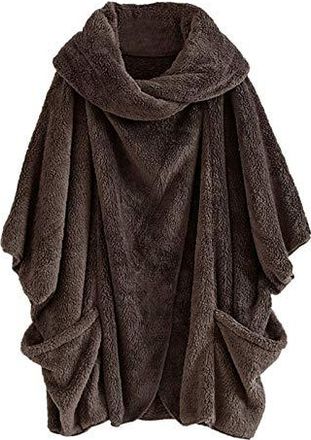 Generic Manteau en polaire pour femme, manteaux de maison pour femmes, pulls molletonnés de couleur pure, vêtements dextérieur décontractés polyvalents, châle