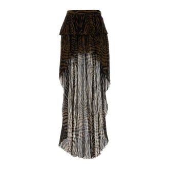 Blumarine Femme, Jupes, Multicolore, Taille: 38 FR Printed Crepe Skirt