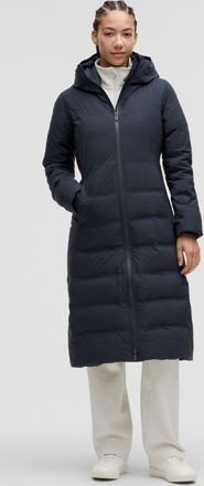 lululemon Sleet Street Lange Daunenjacke mit Füllkraft 600 aus StretchSeal für Frauen - Größe 6 in True Navy
