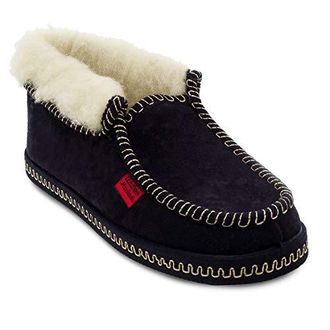 Andres Machado Chaussons pour Homme et Femme pour l´Hiver - Slipper Bottines - BAMARA - Tissu en suédine et Doublure en Laine - Semelle de Marche en Caoutchouc -Bleu