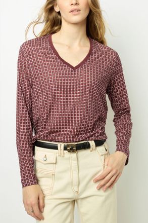 Gerard Darel T-shirt imprim&eacute; g&eacute;om&eacute;trique - AYLA - Bordeaux