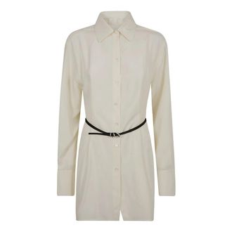 Givenchy Langes Hemd mit Voyou-G&uuml;rtel - - Dresses - Damen - Beige - S
